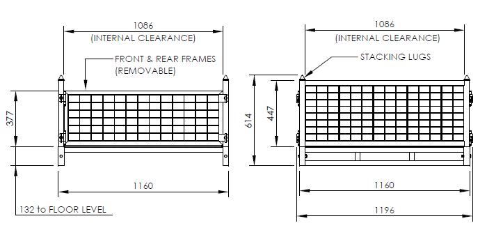 Half Size Pallet Cage : Pallet Half Cage : Pallet Half Bins : Storage ...